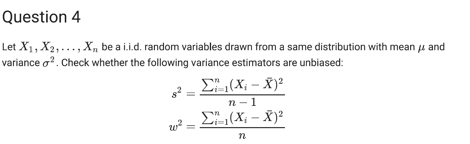 Solved Let X1,X2,…,Xn be a i.i.d. random variables drawn | Chegg.com