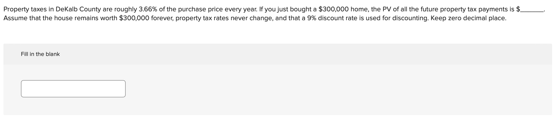 Solved Property taxes in DeKalb County are roughly 3.66% of | Chegg.com
