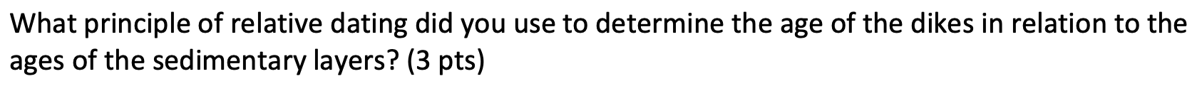 Solved deposition of AWhat principle of relative dating did | Chegg.com