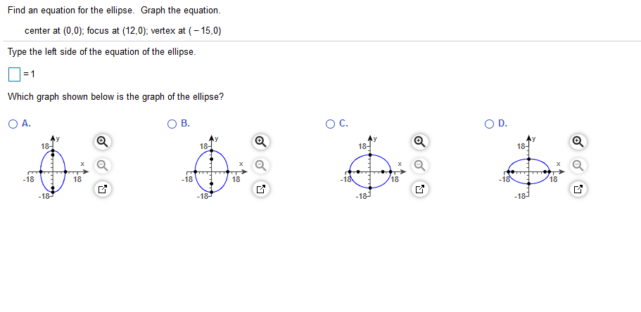 Solved equation for the ellipse. Graph the equation Find an | Chegg.com