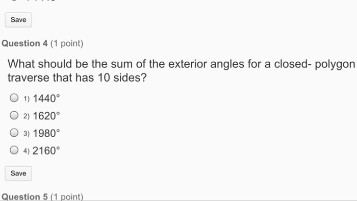 Solved What should be the sum of the exterior angles for a | Chegg.com