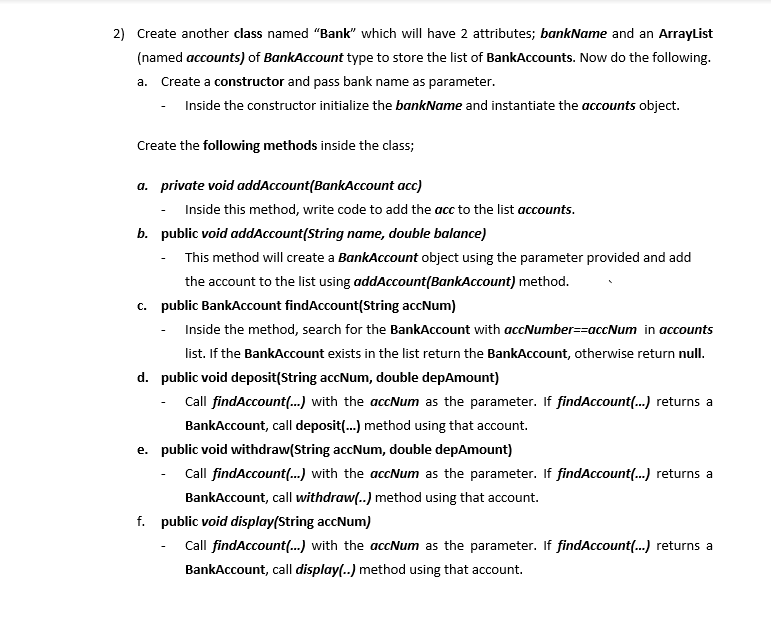 Solved Problemsassignments Banking System Create A 