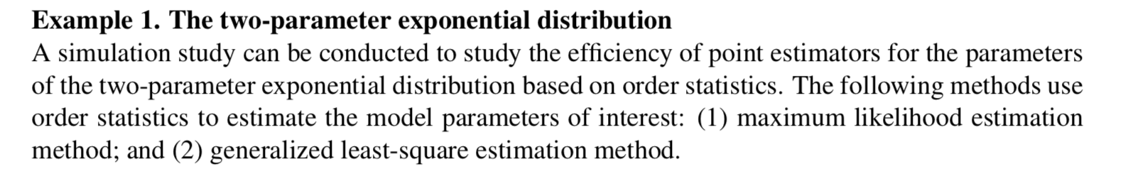 Example 1. The two-parameter exponential distribution | Chegg.com