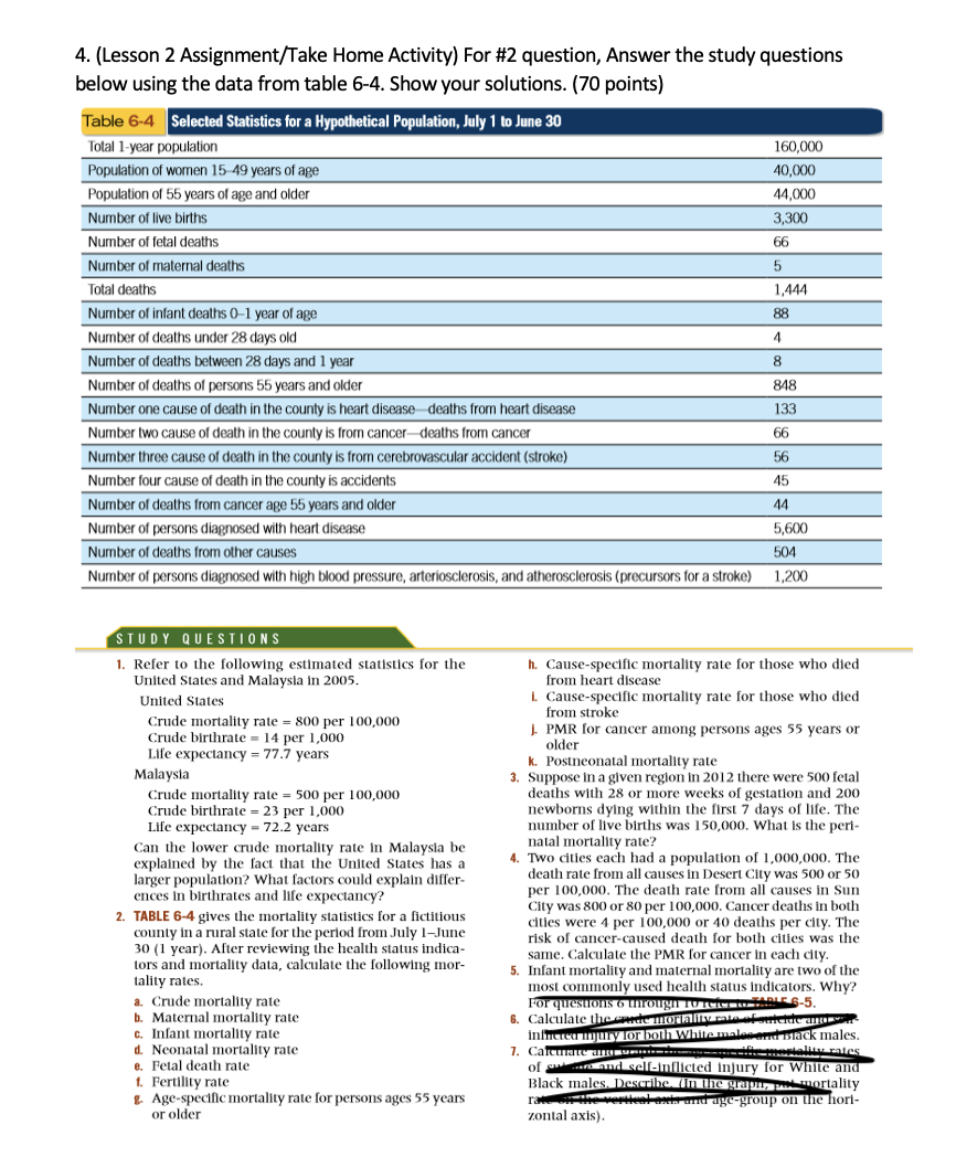 4. (Lesson 2 Assignment/Take Home Activity) For #2 | Chegg.com