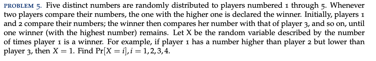 Solved PROBLEM 5. Five distinct numbers are randomly | Chegg.com