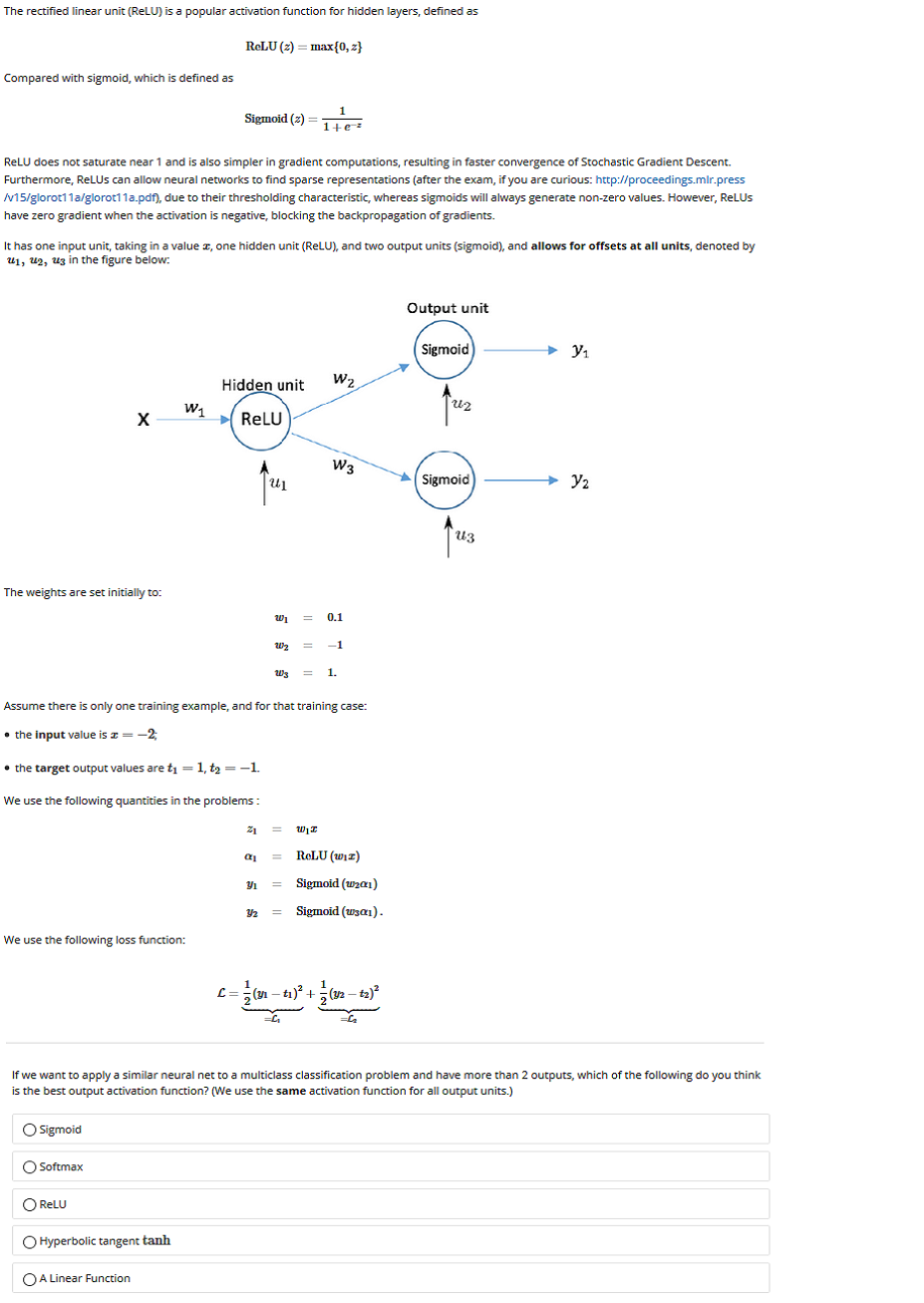 Solved The rectified linear unit (ReLU) is a popular | Chegg.com