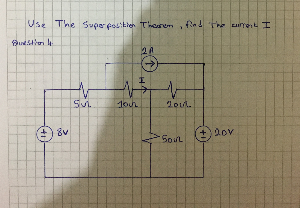 Solved Use The Super position Theorem find the current I | Chegg.com