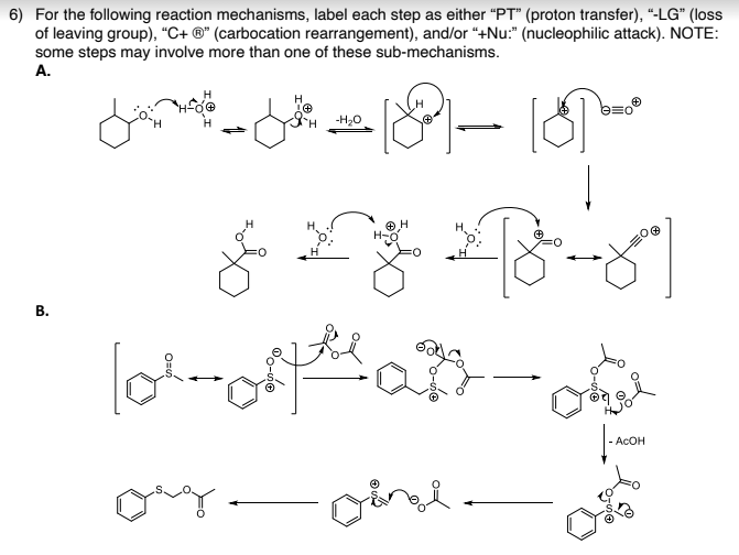 Solved 6) For the following reaction mechanisms, label each | Chegg.com