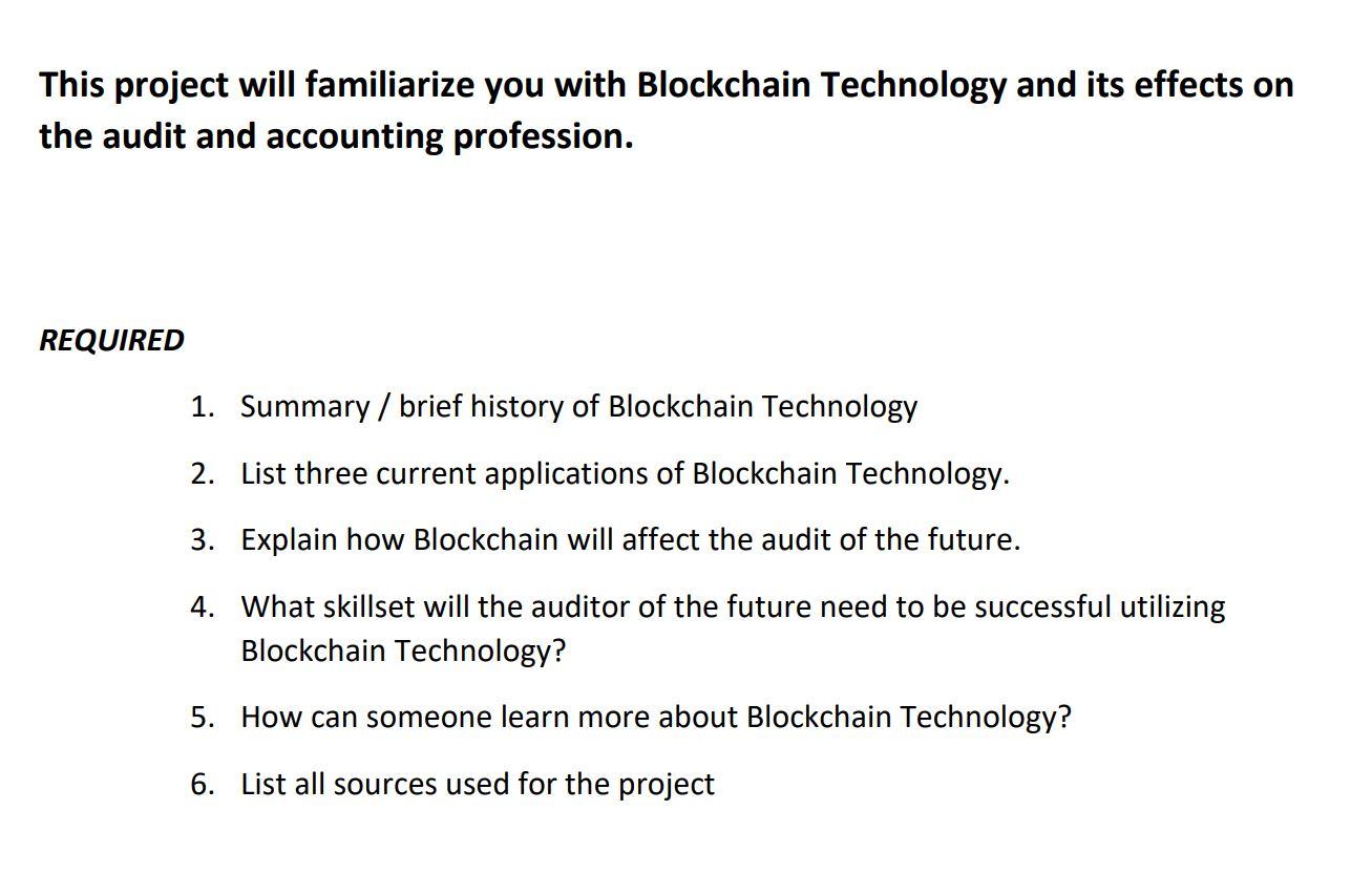 Solved This project will familiarize you with Blockchain | Chegg.com