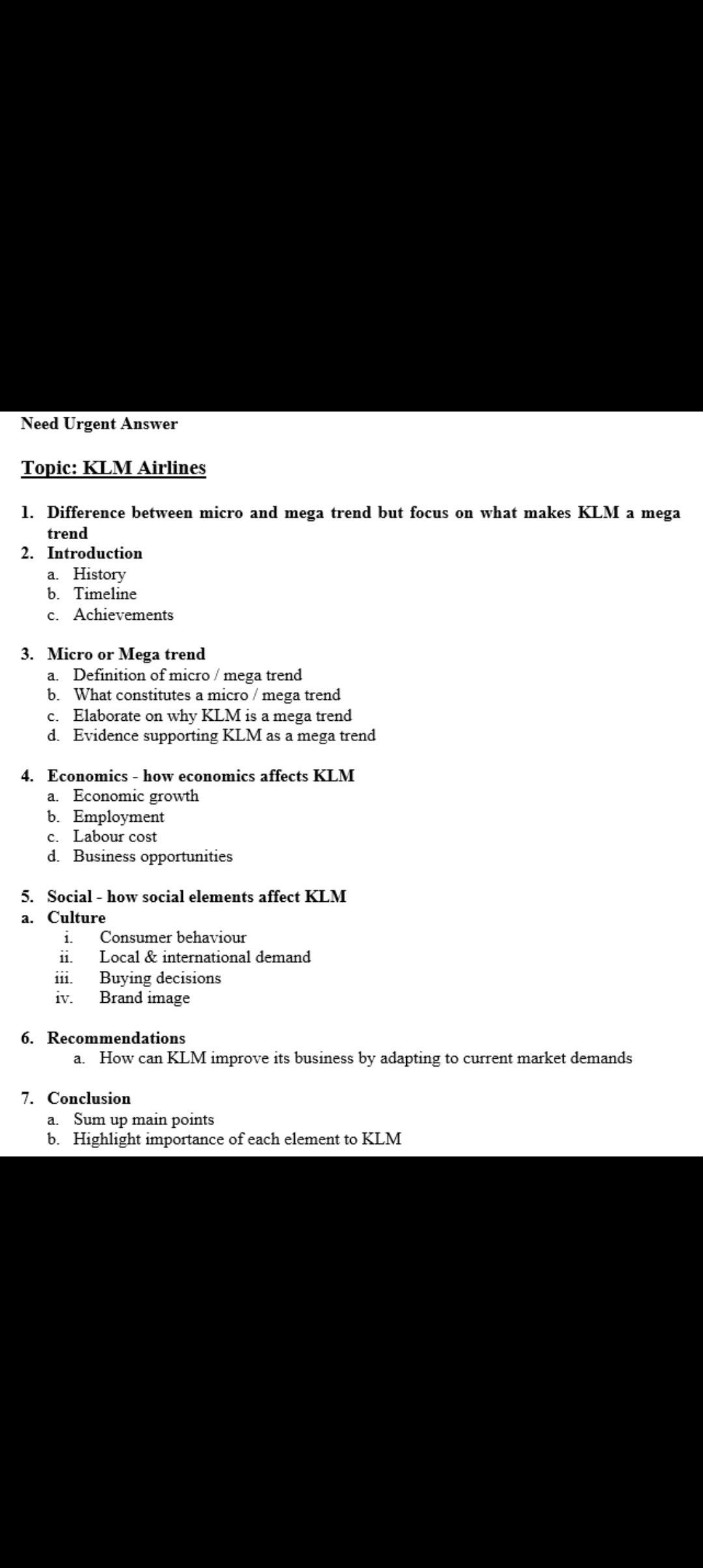 Solved 1. Difference between micro and mega trend but focus | Chegg.com