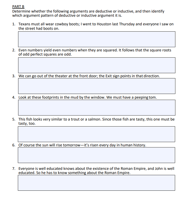 PART B Determine whether the following arguments are | Chegg.com