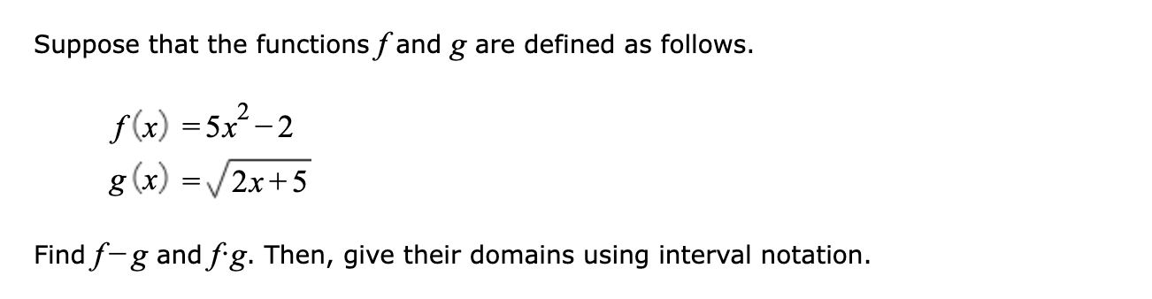 Solved Suppose that the functions fand g are defined as | Chegg.com