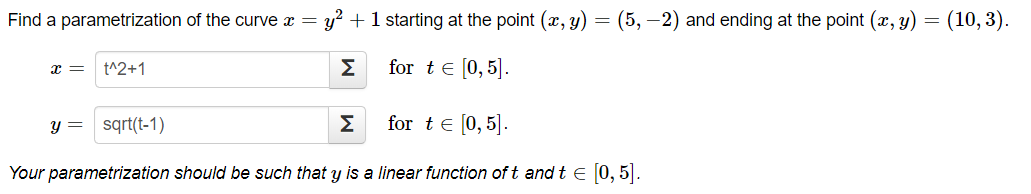 Solved Find a parametrization of the curve x = y2 + 1 | Chegg.com