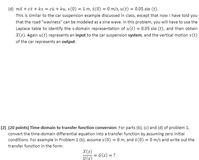 Solved (1) (20 points) Time-domain to s-domain conversion: | Chegg.com