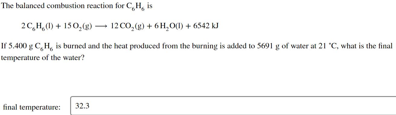 Solved The Balanced Combustion Reaction For C6h6 Is