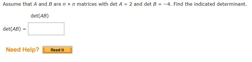 Solved Assume that A and B are nxn matrices with det A = 2 | Chegg.com