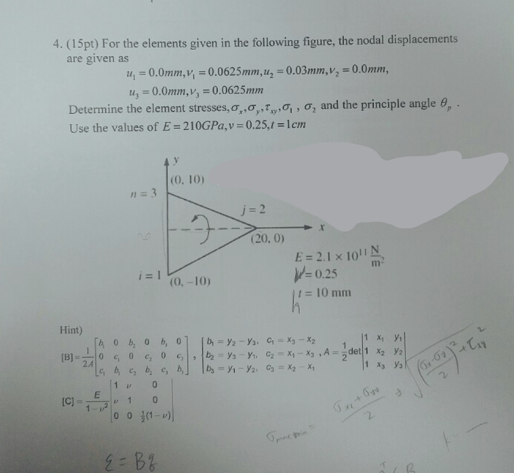 Solved 4. (15pt) For the elements given in the following | Chegg.com