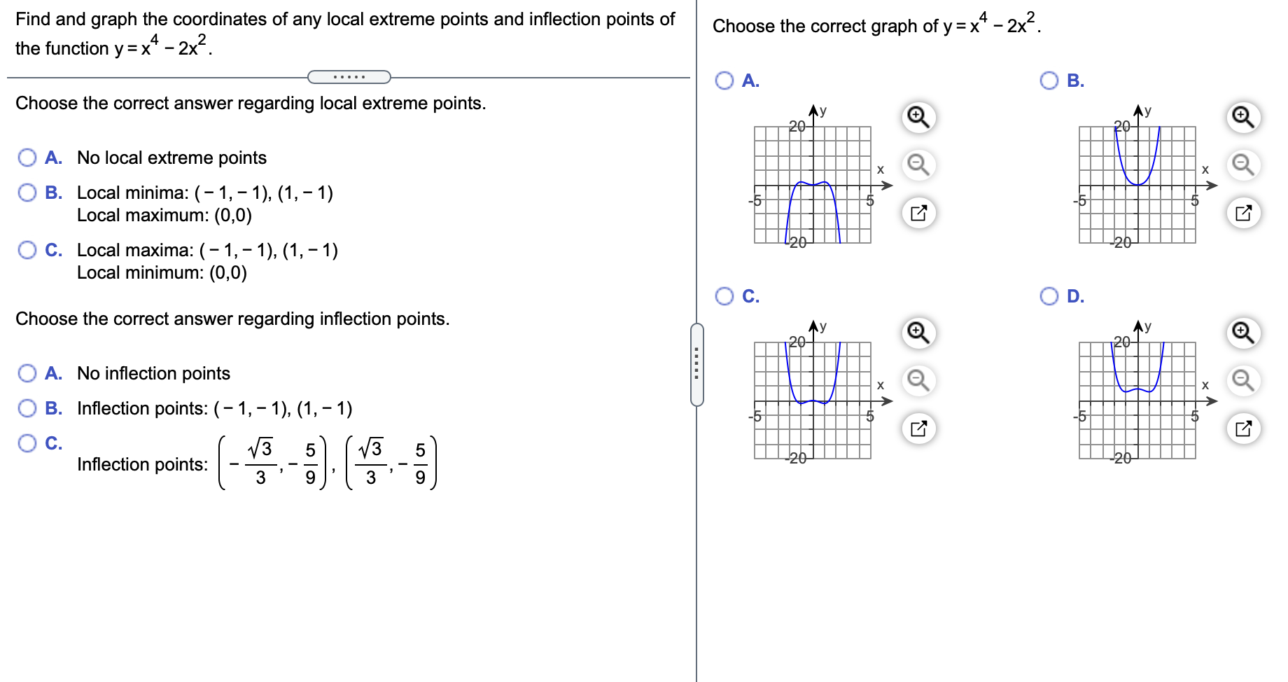 Solved Find and graph the coordinates of any local extreme | Chegg.com