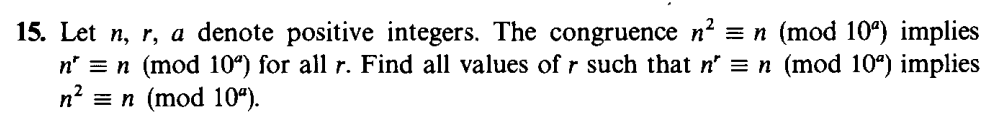Solved 15. Let n,r,a denote positive integers. The | Chegg.com