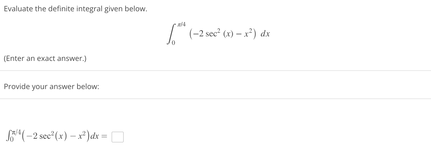 Solved Evaluate the definite integral given below. | Chegg.com