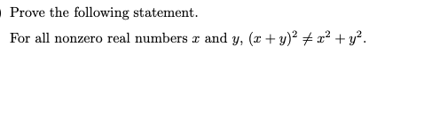 Solved Prove the following statement. For all nonzero real | Chegg.com
