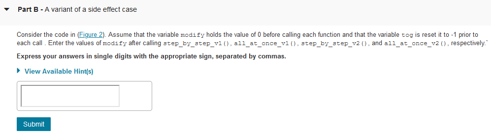 Solved Figure /* global variables */ int modify = | Chegg.com