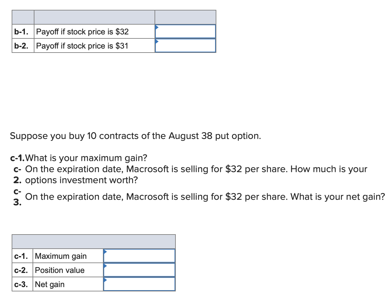 Solved Use the option quote information shown here to answer | Chegg.com