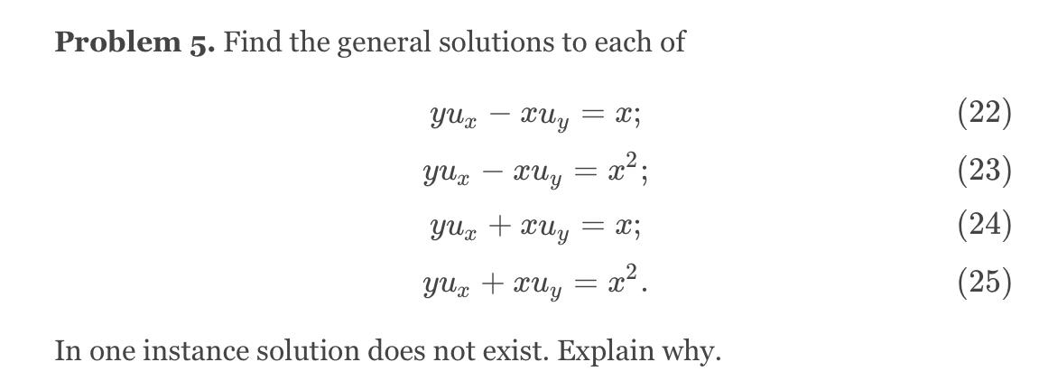 Solved Problem 5. Find the general solutions to each of | Chegg.com