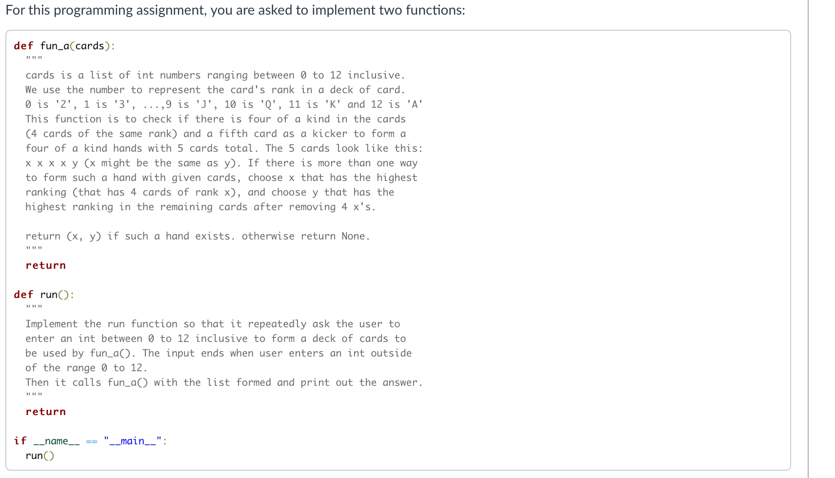For this programming assignment, you are asked to | Chegg.com