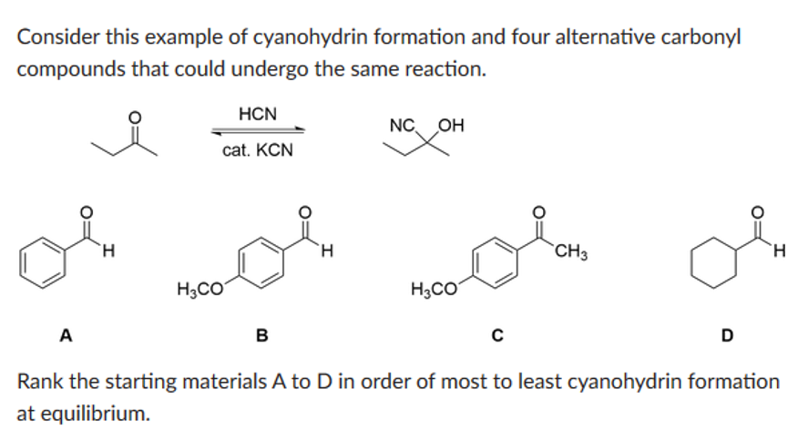 Solved Consider this example of cyanohydrin formation and | Chegg.com