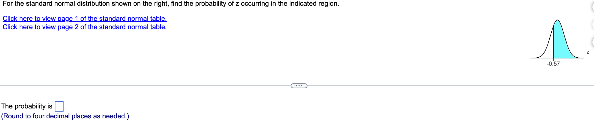 Solved For the standard normal distribution shown on the | Chegg.com