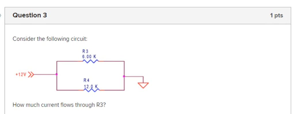 Solved Question 3 1 pts Consider the following circuit: R3 | Chegg.com