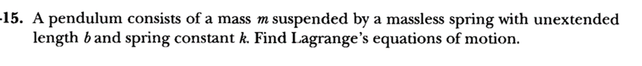 Solved -15. A pendulum consists of a mass m suspended by a | Chegg.com