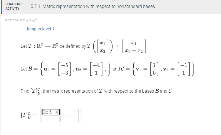Solved 5.7.1: Matrix representation with respect to | Chegg.com Solved 5.7.1: Matrix representation with respect to | Chegg.com