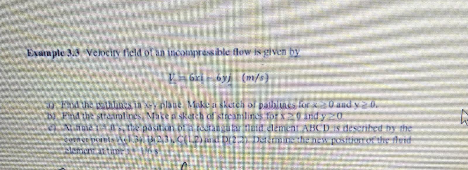 Solved Example 3,3 Velocily field of an incompressible flow | Chegg.com