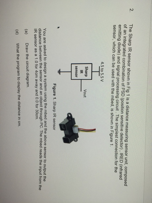 Solved The Sharp IR sensor shown in Fig 1 is a distance | Chegg.com