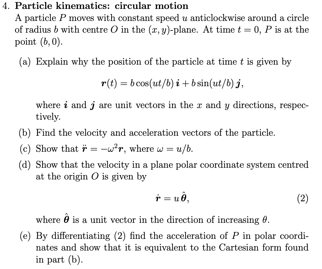 Solved 4. Particle kinematics: circular motion A particle P | Chegg.com