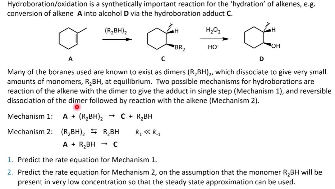 Solved Hydroboration/oxidation is a synthetically important | Chegg.com