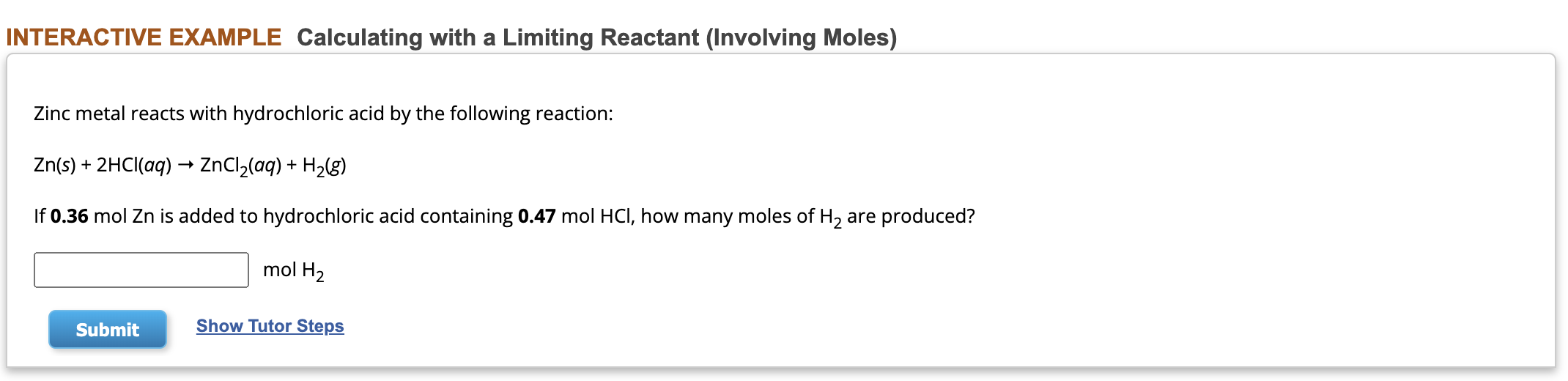 Solved INTERACTIVE EXAMPLE Calculating with a Limiting | Chegg.com