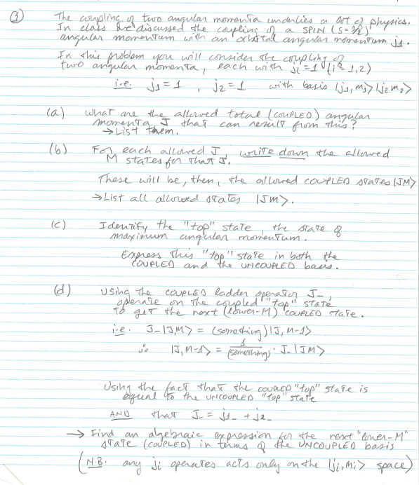Solved The coupling of two angular momentia underlies a cot | Chegg.com