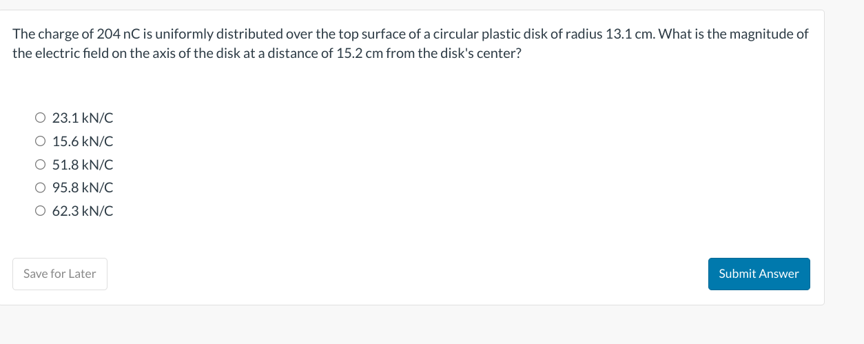 Solved The charge of 204nC is uniformly distributed over the | Chegg.com