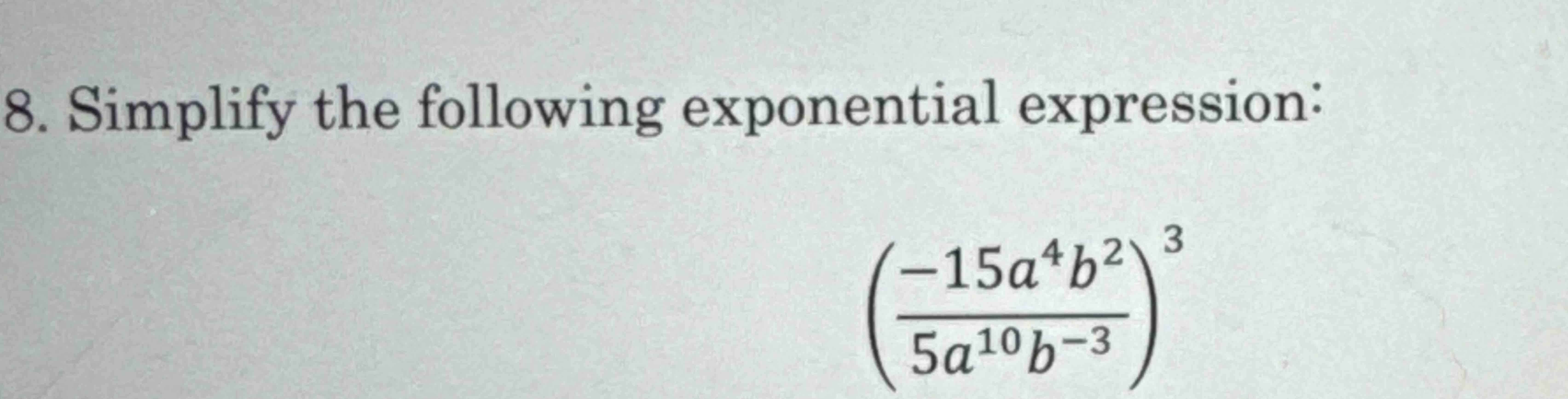 Solved Simplify the following exponential | Chegg.com