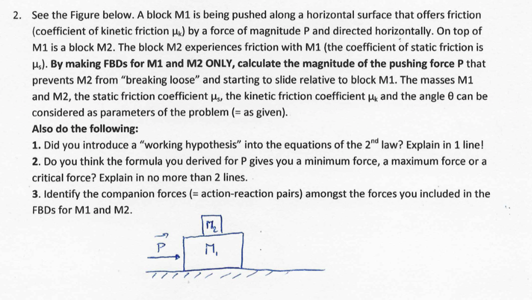 Solved Solve the problem using separate FBD for M1 and M2 | Chegg.com