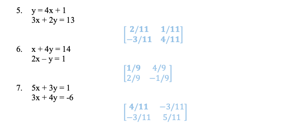 Solved Use inverse matrices to solve the following systems | Chegg.com