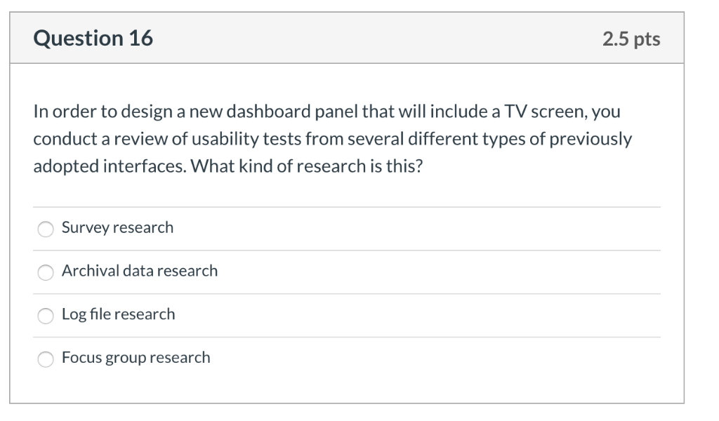 Solved Question 13 2.5 pts Which of the following has the | Chegg.com
