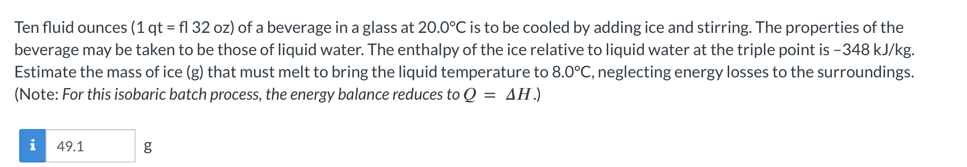 Solved Ten fluid ounces ) ﻿of a beverage in a glass at | Chegg.com