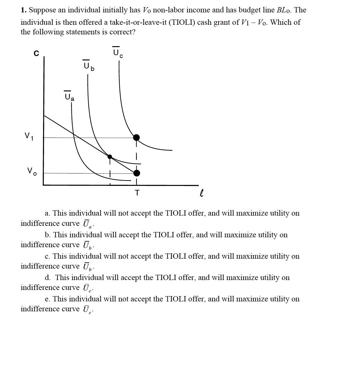 Solved Suppose an individual initially has Vo non-labor | Chegg.com