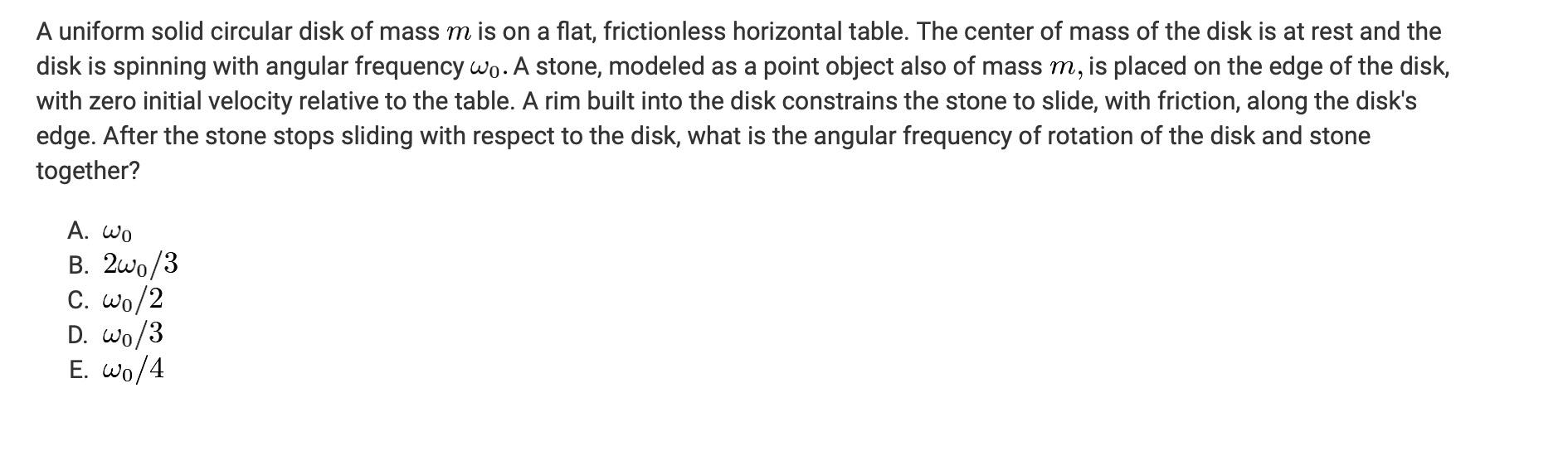 Solved A uniform solid circular disk of mass m is on a flat, | Chegg.com