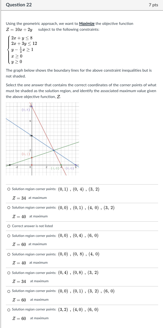 Solved Question 20 7 Pts Consider Below The Objective