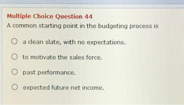 Solved Multiple Choice Question 44 A common starting point | Chegg.com